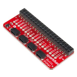 sparkfun qwiic hat for raspberry pi -connect i2c sensors & accessories to a standard 2x20 gpio header pi tin compatible 4 qwiic connectors daisy chain sensors & accessories useful gpio pins broken out