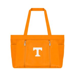 creative knitwear diaper tote bag, large multi-purpose bag with changing pad, tennessee volunteers logo, tennessee orange