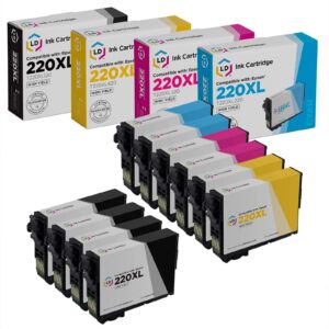 ld products remanufactured replacement for epson 220xl ink cartridges 220 xl (4 t220xl120 black 2 t220xl220 cyan 2 t220xl320 magenta 2 t220xl420 yellow 10-pack) for xp320 xp 420 wf-2650 wf2660 wf-2750