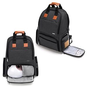 luxja breast pump backpack with pockets for laptop and cooler bag, pump bag for working mothers (fits most major breast pump), black