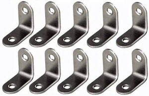 framing hardware 10 pack 1/2 x 1/2 zinc plated steel corner brace l brackets with screws - reinforce frame corners, attach stacked frames stretched canvas - shelving braces, corner braces