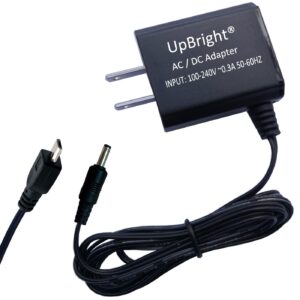 upbright 5v ac/dc adapter compatible with sylvania blue led hi-fi speak portable bluetooth bt speaker sp328 sp328-b black dve dsa-12cb-05 050200 dsa-12cb-05050200 dc5v 3.5mm usb power supply charger