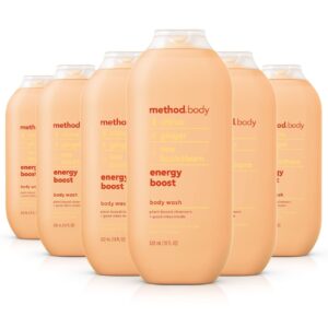 method body wash, energy boost, paraben and phthalate free, 18 oz (pack of 6)