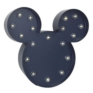 disney mickey mouse light up nursery wall decor with 2 hour timer, navy