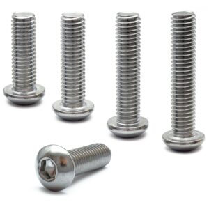 monsterbolts - m4 x 16mm button head socket cap screws, iso 7380, stainless steel a2, 10 pack