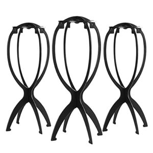 dreamlover wig head stand for multiple wigs, black, 3 packs