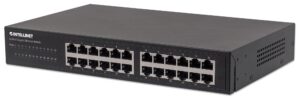 intellinet 24 port gigabit ethernet switch - unmanaged, 10/100/1000 mbps ports, rackmount & desktop, sturdy metal design, fanless quiet, eee, flow control – 3 yr mfg warranty - 561273