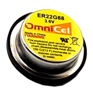 omnicel er22g68 3.6v 0.4ah bel cell waffer lithium high energy battery replaces tadiran tl-4986 tl-5186 for use with obu tollgate reading device, security alarm, computer remote sensors,tracking buoys