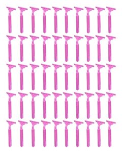 50x personna womens disposable razors pink twin blade w/lubricating strip