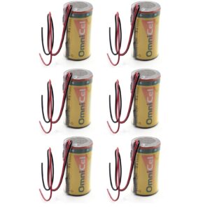 6x omnicel er34615hd/w lithiumthionyl chloride battery with wire leads for fleet monitoring, tracking devices for hunting dogs, carbon monoxide detectors, intrusion sensors, invisible fencing