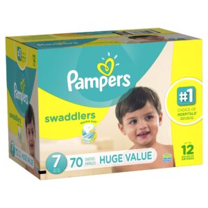 branded pampers swaddlers diapers, size 7, 70 diapers, weight 41lbs - branded diapers with fast delivery (soft and comfortable for babies)