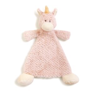 demdaco wendy unicorn rose pink children's plush rattle blankie