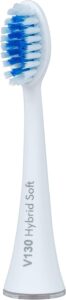 pro-sys white variosonic® electric toothbrush replacement head (v130 hybrid soft), burst brush head, pack of 3