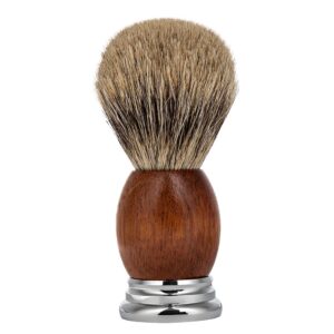 charmman best badger hair bristles shaving brush, premium natural red pear wood handle+heavy duty alloy base