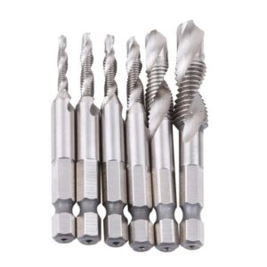 ch 6pcs/set hss high speed steel thread spiral screw metric composite tap drill bit tap