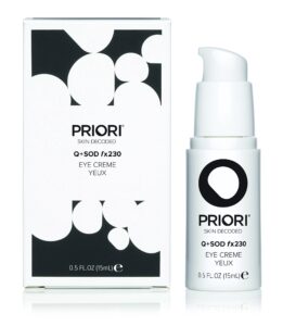 priori skincare eye crème with coq10 lactic acid retinol caffeine sod age defying eye cream corrective hydrating rejuvenating eye treatment 0.5 fl oz