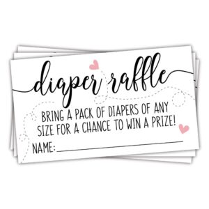 50 sweet heart diaper raffle tickets | gender neutral baby shower game