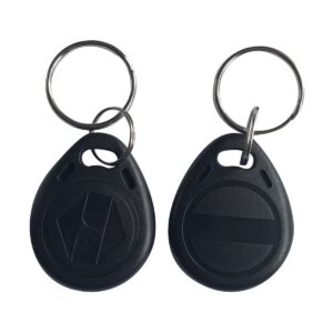 125khz rfid writable rewritable t5577 fob tag for rfid writer (pack of 10) (black)