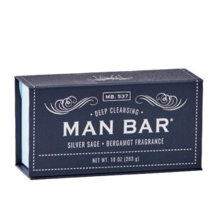 san francisco soap company deep cleansing man bar, silver sage & bergamot, 10 ounce