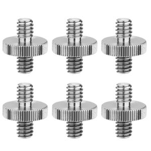 6 pack international standard 1/4"-20 male to 1/4"-20 male threaded tripod screw adapter standard tripod mounting thread camera screw adapter converter,precision made