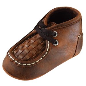 m&f western carson boy's infant/toddler baby bucker casual shoes first walker, brown, 0