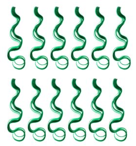 swacc 12 pcs curly wavy one color party highlights clip on in hair extensions colored hair streak synthetic hairpieces (green)