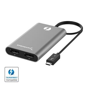 sabrent thunderbolt 3 to dual displayport adapter [supports up to two 4k 60hz monitors on mac and some windows systems] (th-3dp2)