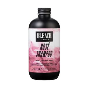 bleach london rose shampoo - high pigmented soft pink rinse, vegan, cruelty free, color protected clean, color depositing toning formula, 8.45 fl oz