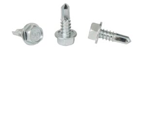 1/4''-14 x 3/4" hex washer head self-drilling tek screw zinc plated steel for attaches sheet metal steel or steel to metal - box of 50