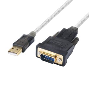 dtech serial cable to usb adapter db9 male rs232 port supports windows 11 10 8 7 mac (6 feet, pl2303)