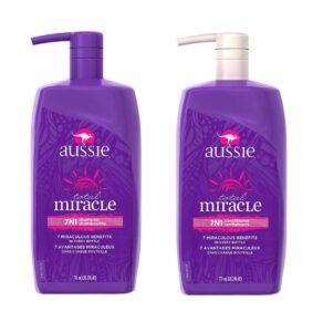 aussie total miracle 7 in 1 shampoo & conditioner 26.2 fl oz ( 1 bottle each )