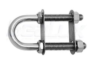 sealux marine boat bow eye stern eye u bolt tie down 3/8" stock, 4" overall length, 2-1/2" thread length with hex nuts and washers-sl878805849