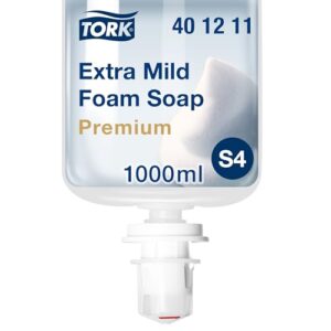 tork extra mild foam soap s4, no fragrance added, 6 x 1l, 401211