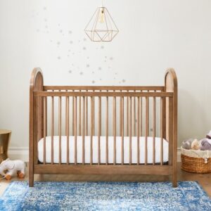 contours elston 3-in-1 convertible standard baby crib, converts from baby crib to toddler bed and daybed, fits standard full-size crib mattress, easy to assemble - antique gray-brown