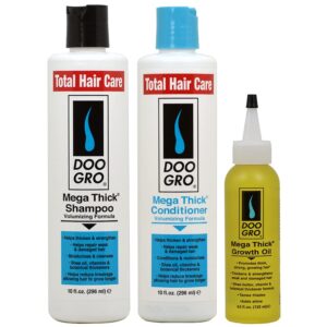 doo gro mega thick shampoo + conditioner + growth oil "set"