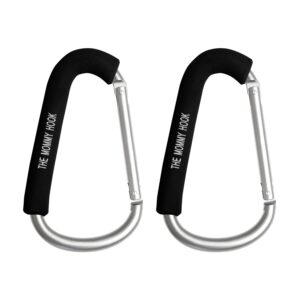 the mommy hook baby stroller hooks, black, 2 pack