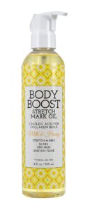 body boost milk & honey stretch mark oil 8oz- for stretch marks and scars- pregnancy and nursing safe