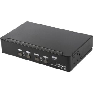 startech.com 4 port displayport kvm switch - 4k 60hz - single display - dual port uhd dp 1.2 usb kvm switch with integrated usb 2.0 hub & audio - dell, hp, apple, lenovo - taa compliant (sv431dpua2)