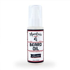 maestro's classic beard oil | high-shine moisturizing & taming for all beard types & lengths- spirited blend, 2 ounce