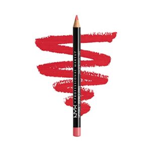 nyx professional makeup slim lip pencil, long-lasting creamy lip liner - hot red