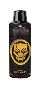 black panther, marvel, fragrance, for men, body spray, 6.8oz, 200ml, made in spain, by air val international