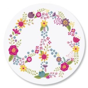 peace flower every day envelope seals - set of 144 1-1/2" diameter self-adhesive, flat-sheet every day sticker seals