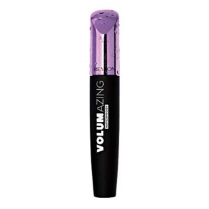 revlon volumazing waterproof mascara, oversized brush for thick, fluffy, fanned-out eye lashes, long lasting, blackest black (951), 0.3 oz