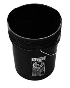 5 gallon black plastic buckets | 3 pack | hdpe plastic | heavy duty 90 ml