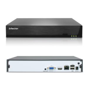 evtevision 16ch nvr 8mp/5mp/4mp/3mp/1080p network video recorder,supports up to 16 x 8mp/4k ip cameras,smart human/vehicle detection,remote access,hard drive not included