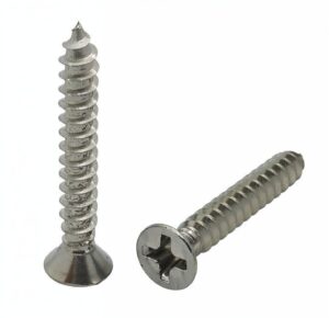 100 qty #6 x 1" flat head 304 stainless phillips head wood screws (bcp19)