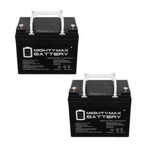 mighty max battery 12v 35ah int battery replaces jazzy select gt power chair - 2 pack brand product