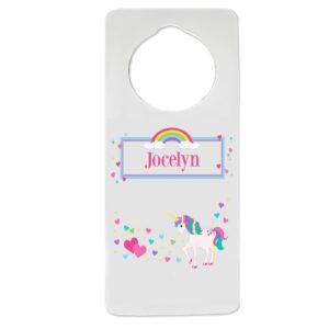 mybambino personalized nursery door hanger with unicorn design