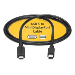 startech.com 1m / 3.3ft usb-c to mini displayport cable - 4k 60hz - black - usb 3.1 type c to mdp adapter (cdp2mdpmm1mb)