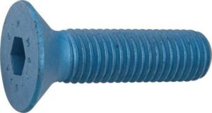 m12-1.75 x 40 mm. blue alloy steel flat socket head cap screw, 5 pk.